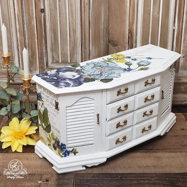 White Distressed Box - Etsy