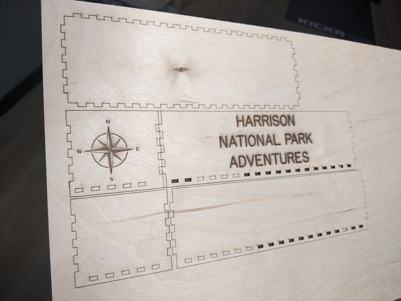 National & State Park Map Storage Box Laser Engraved Wood - Etsy
