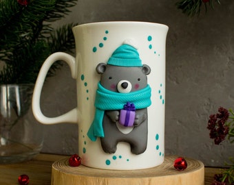 Ceramic Teddy Bear Mug - Etsy