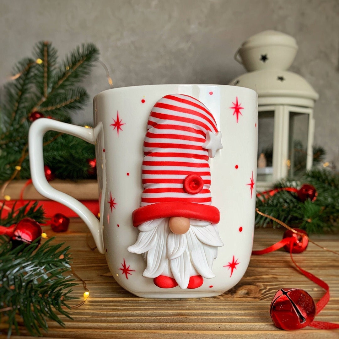 Gnome Coffee Mug: Red Christmas Cup, Xmas Decor - Etsy
