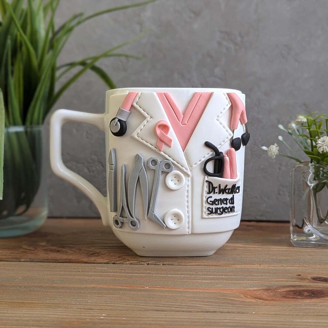 Custom Surgeon Mug: Pink Ribbon Cancer Awareness Gift - Etsy