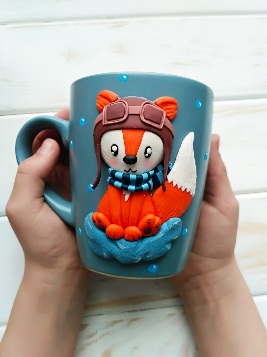 Fox Pottery Mug Fox Mug Handmade Girl Tea Gift for Everyday - Etsy