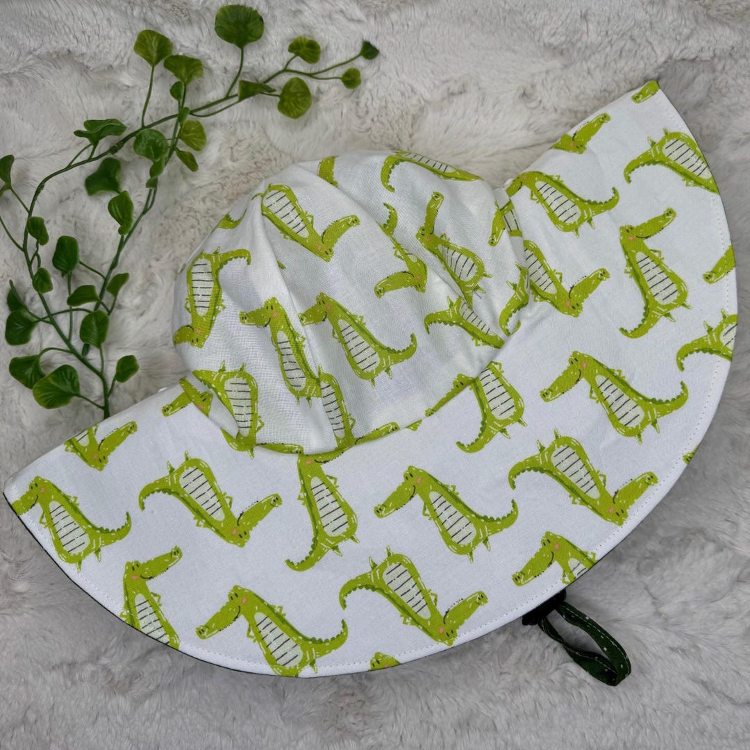 Kids Sun Hat With Extra Wide Brim for Boy Size 2-3 Years Alligators - Etsy