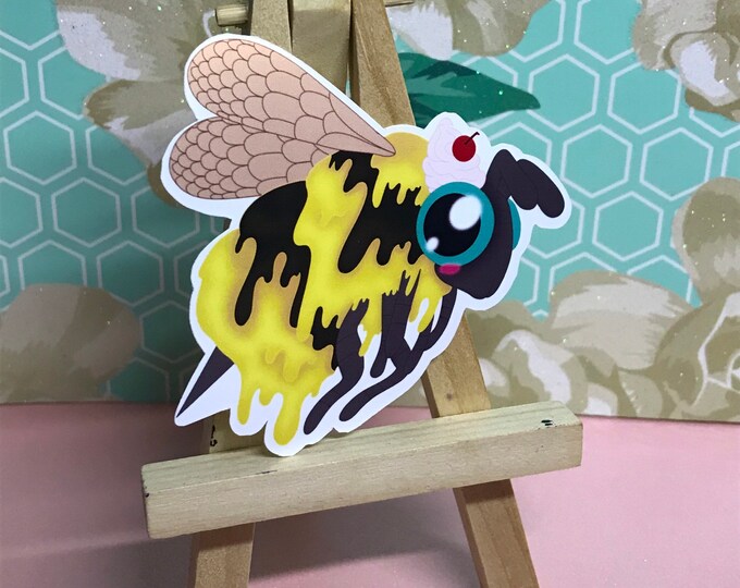 Bee Happy Sticker, Cute Bee Sticker, Spring Bee Sticker, Motivational ...