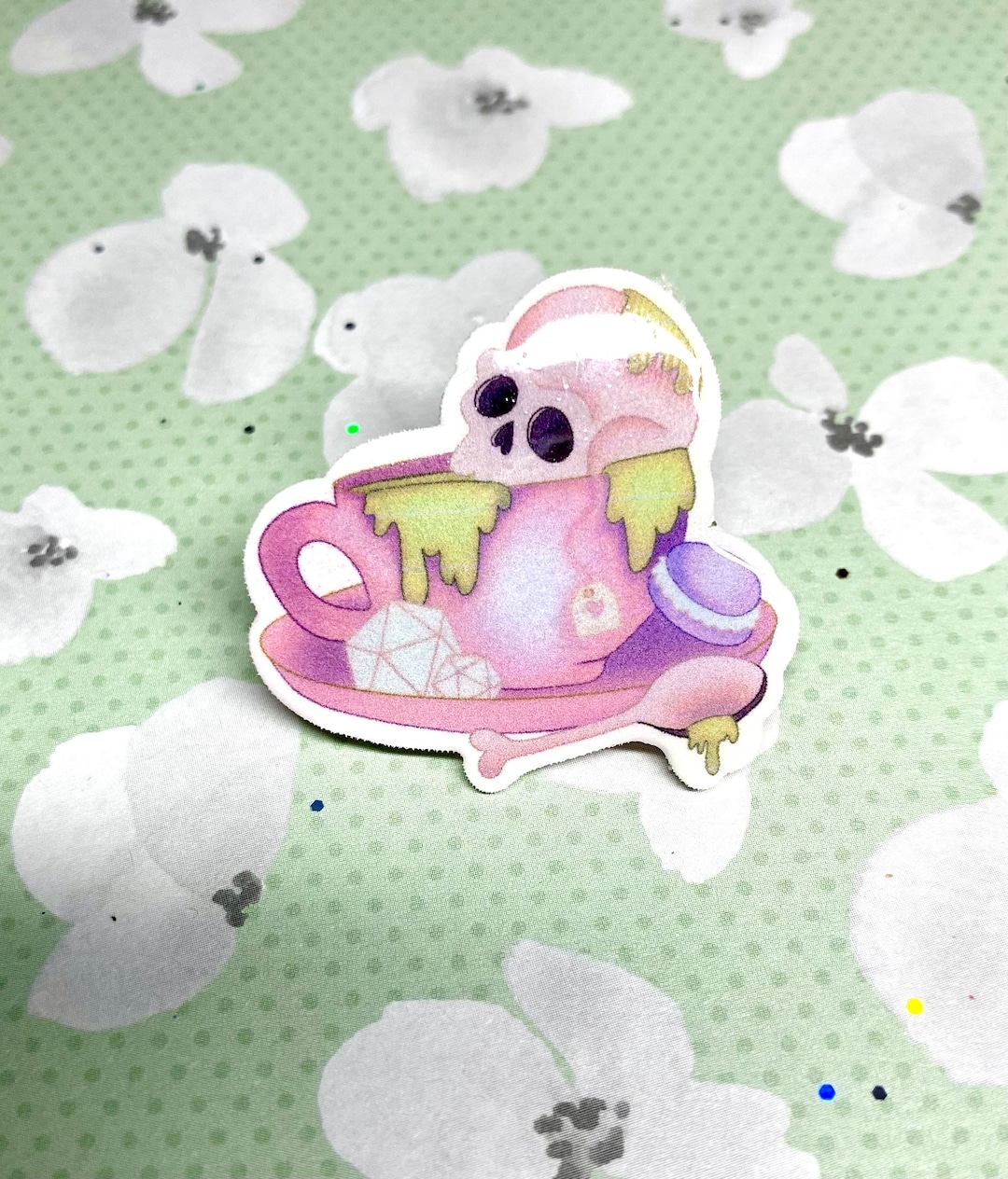 Dead People Tea Pin, Backpack Accessory, Gift Idea, Stocking Stuffer ...