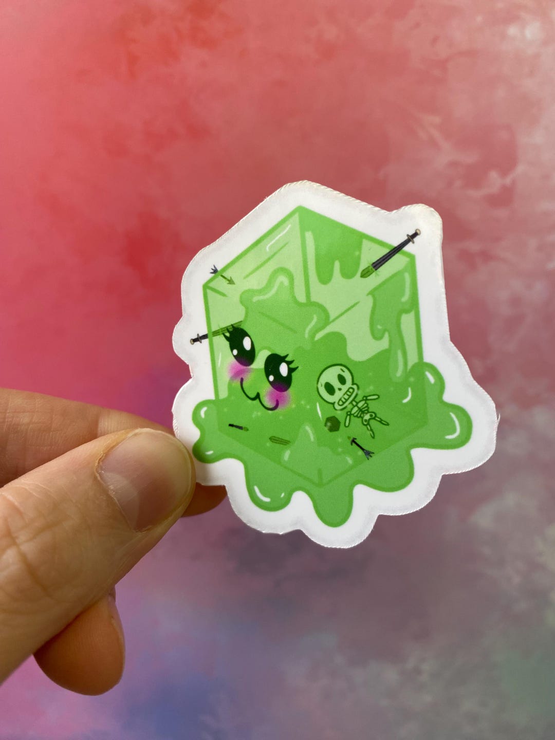 Kawaii Gelatinous Cube Sticker: Dnd Slime Monster Vinyl Decal - Etsy