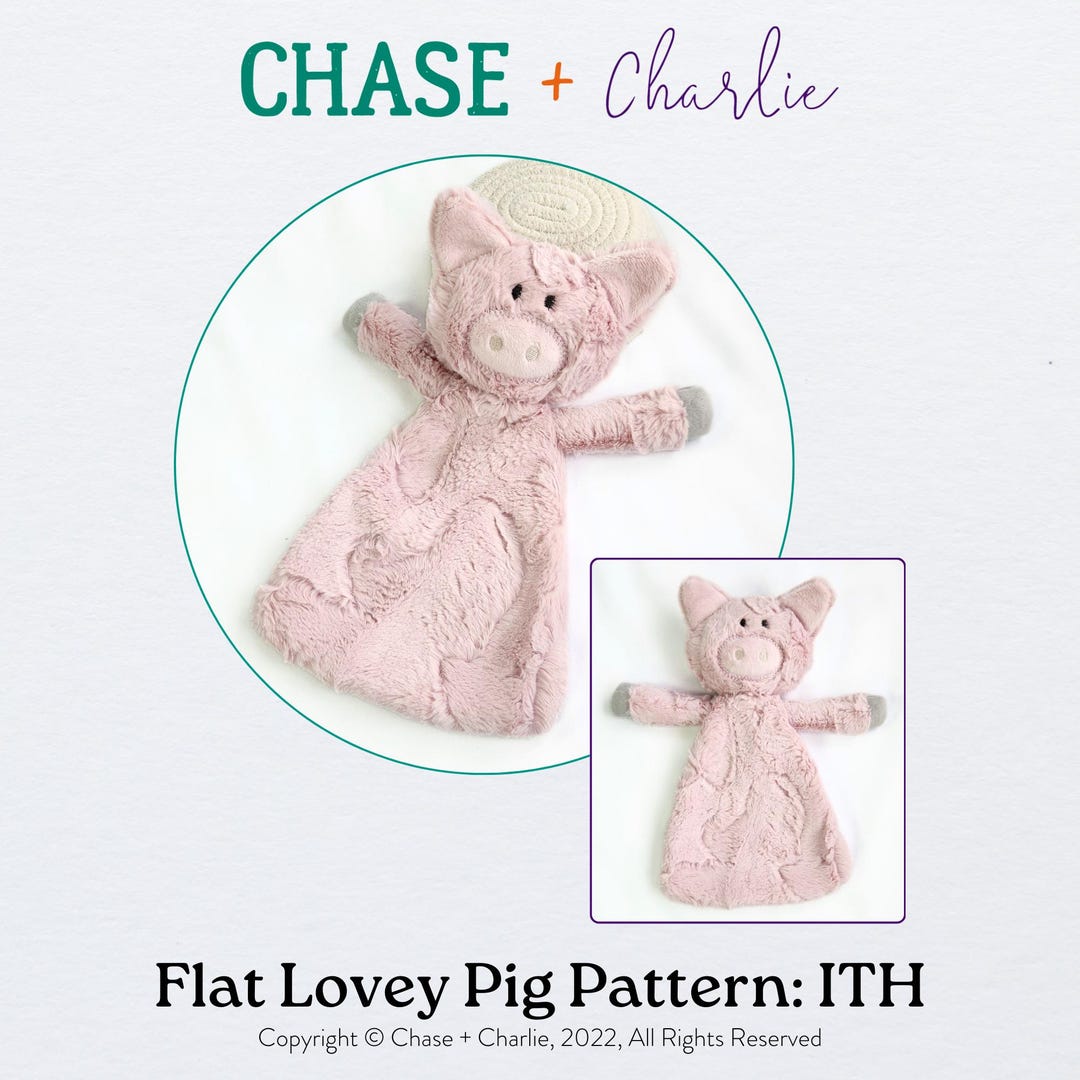 Premium ITH Pattern: Flat Lovey Pig - Etsy