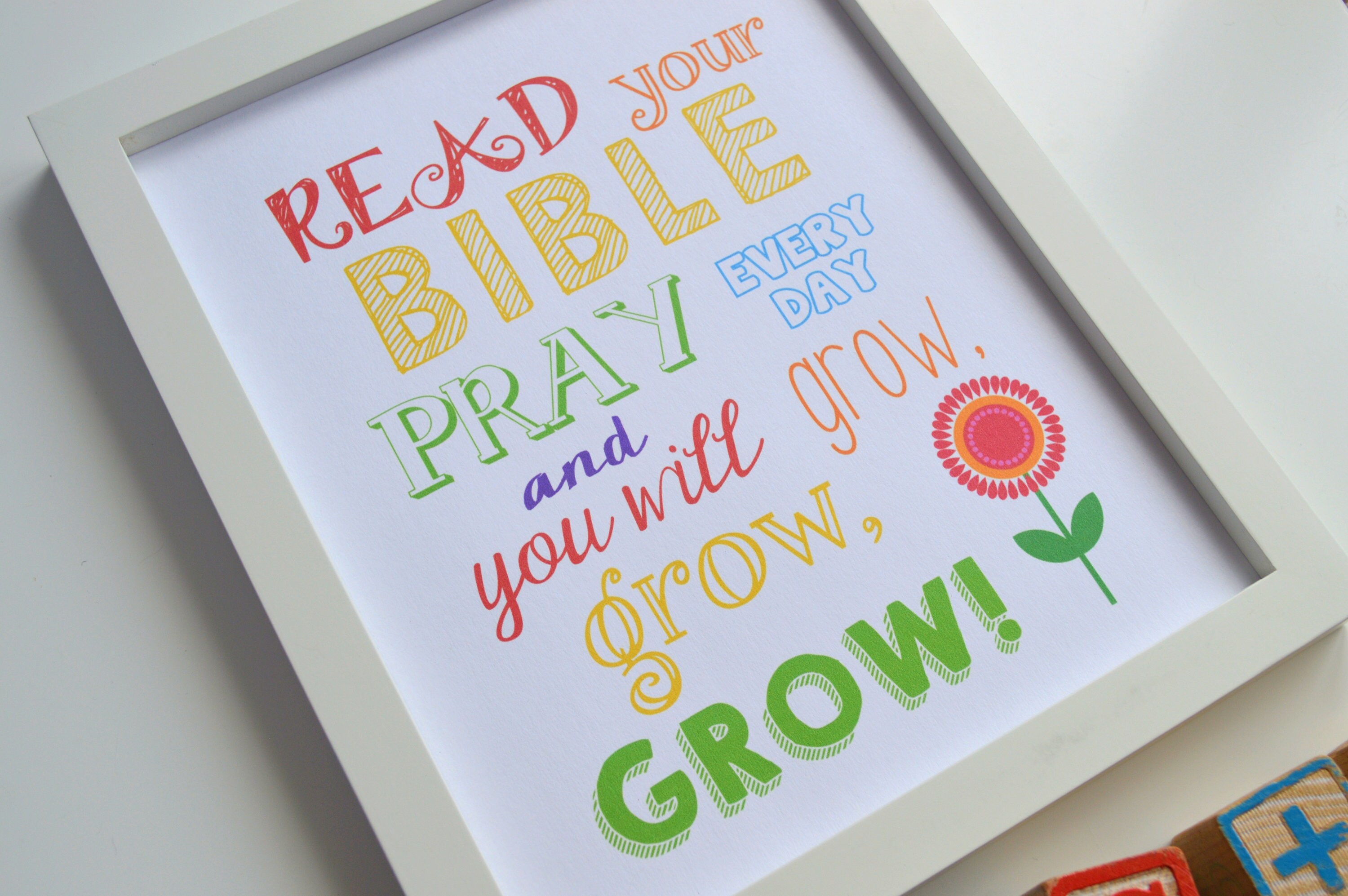 8x10 Kids Printable Wall Decor Read Your Bible, Pray Every Day Custom ...