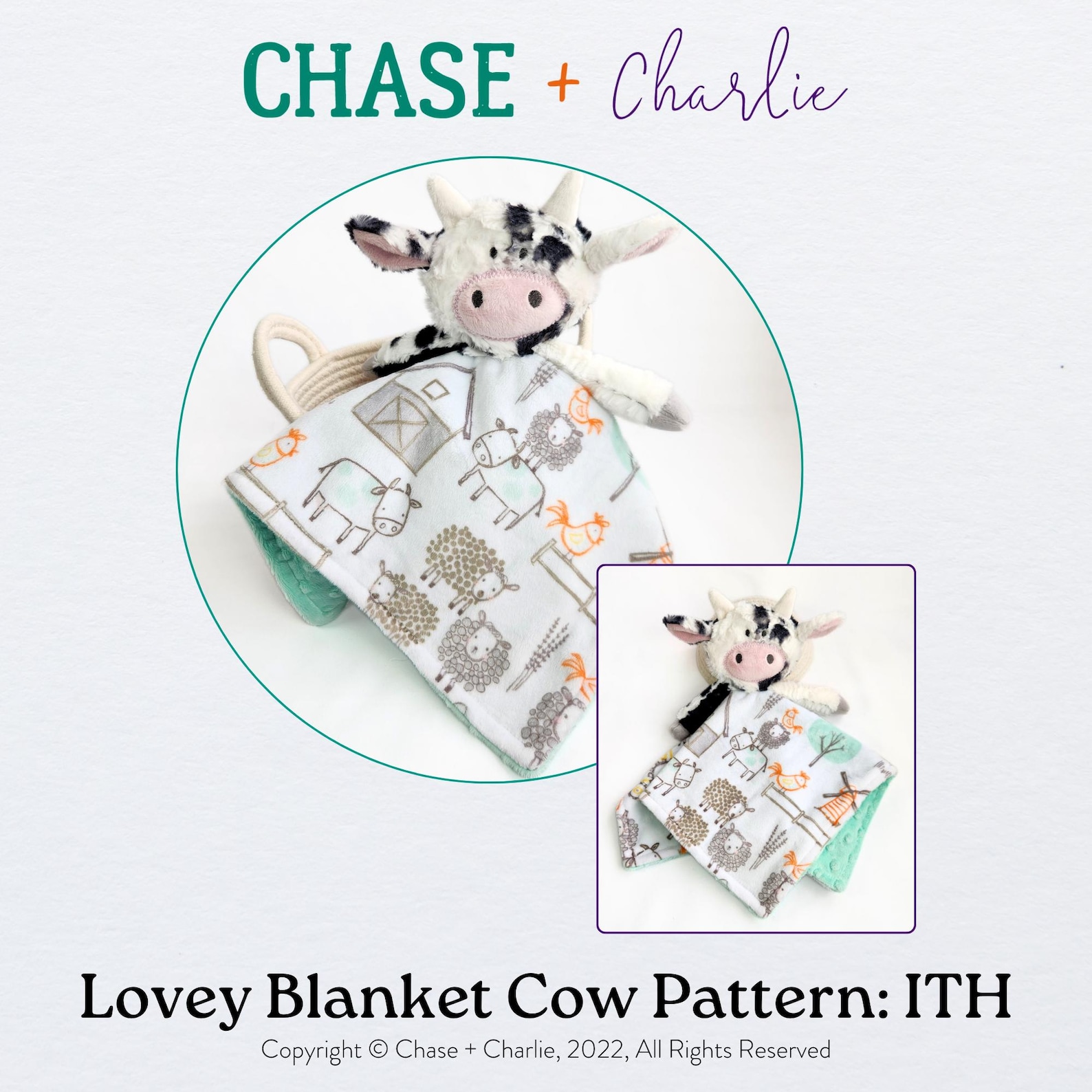 Premium ITH Pattern: Lovey Blanket Cow - Etsy