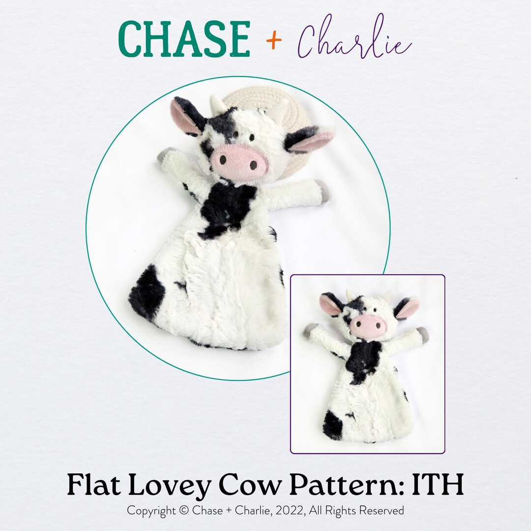 Premium ITH Pattern: Flat Lovey Cow - Etsy