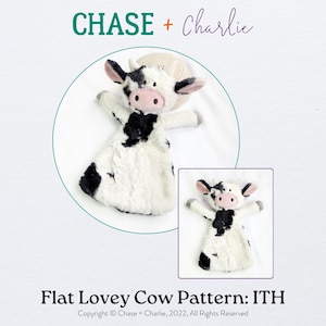 Premium ITH Pattern: Flat Lovey Cow - Etsy
