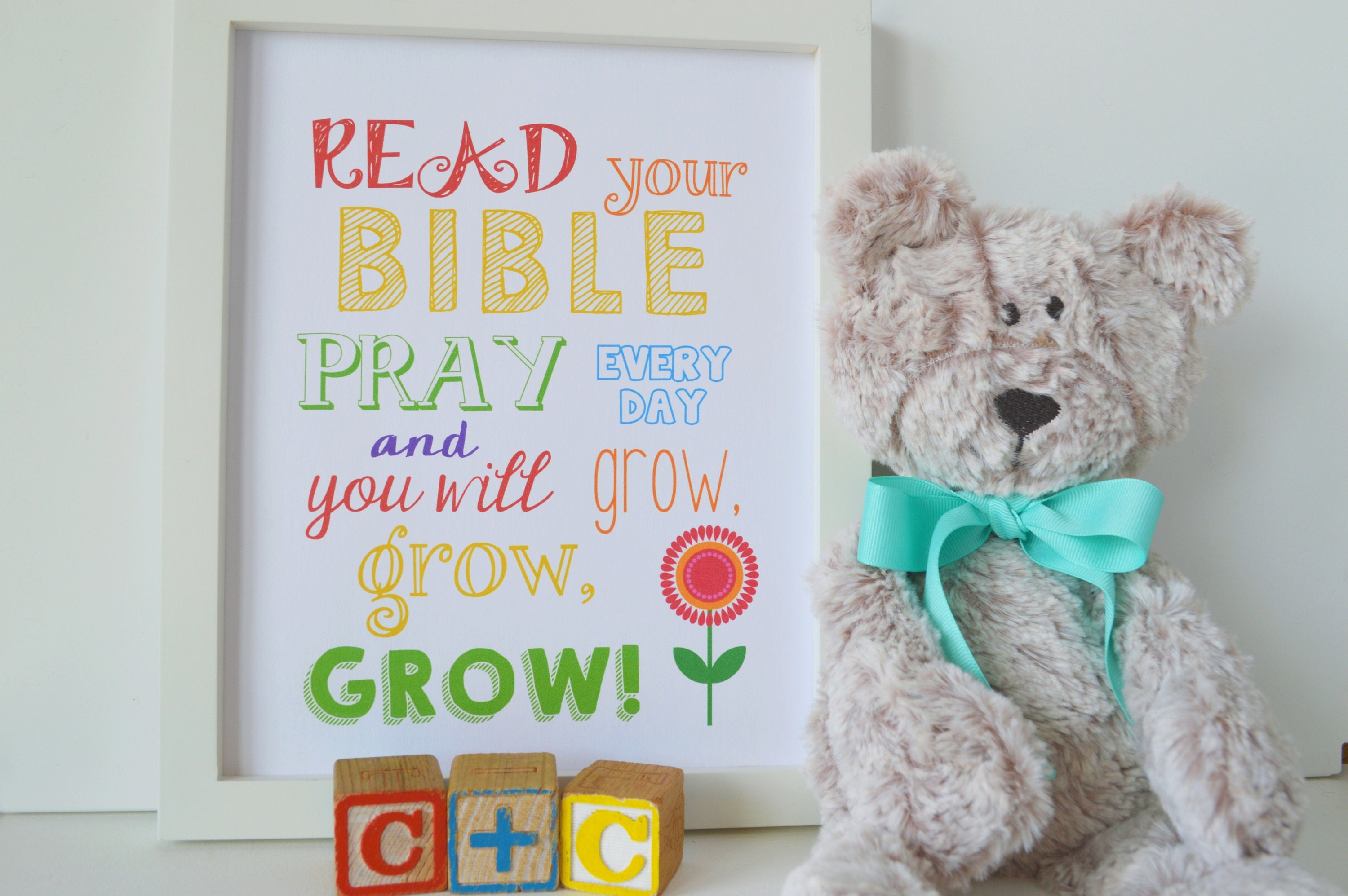 8x10 Kids Printable Wall Decor Read Your Bible, Pray Every Day Custom ...