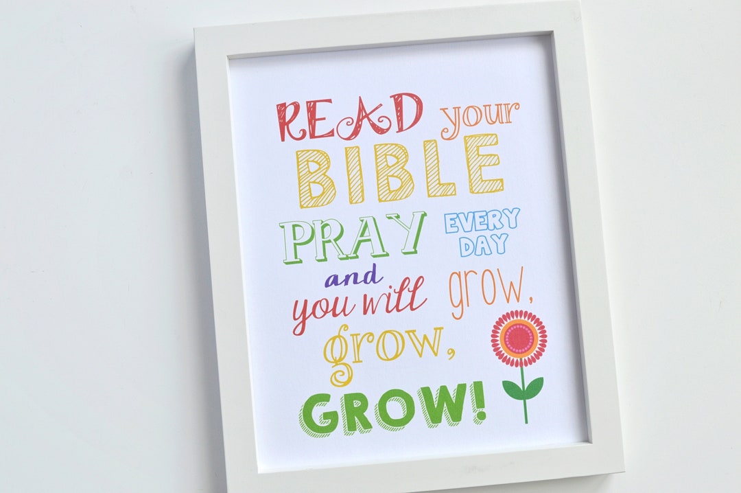 8x10 Kids Printable Wall Decor - Read Your Bible, Pray Every Day ...