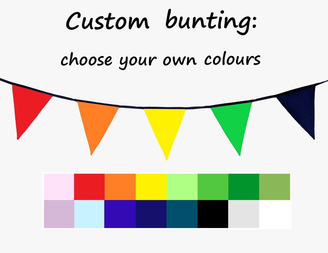 Design / Create Your Own Custom Bunting; Double-sided; for Birthday ...