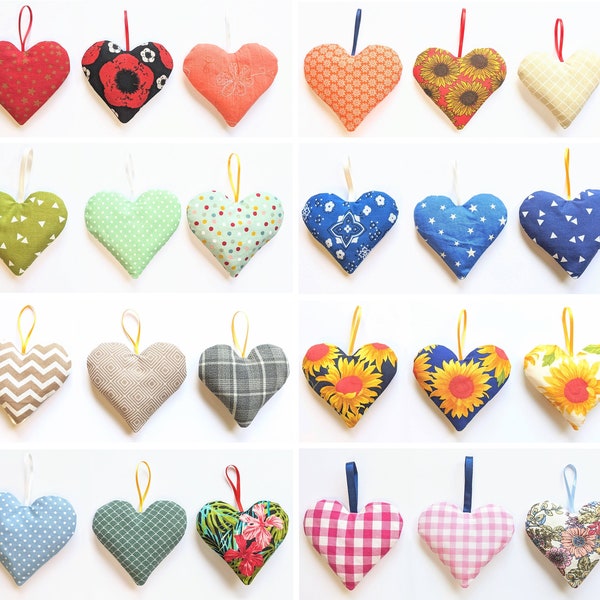 Fabric Hearts - Etsy UK