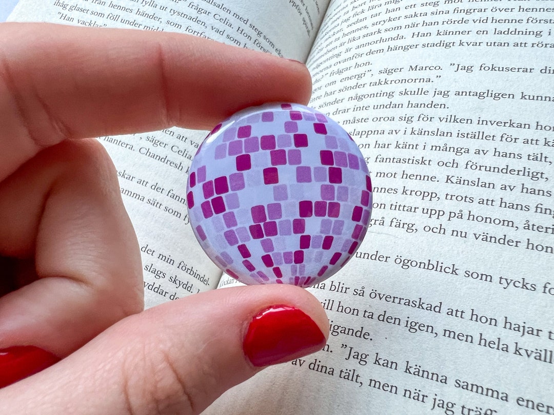 Pink Disco Ball Pin, 80s Music Button Badge - Etsy