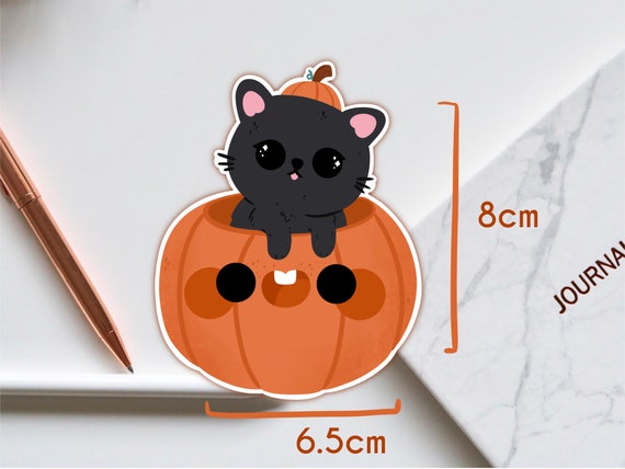 Paper Glossy Vinyl Halloween Cat Stickers! Paper & Party Supplies etna ...