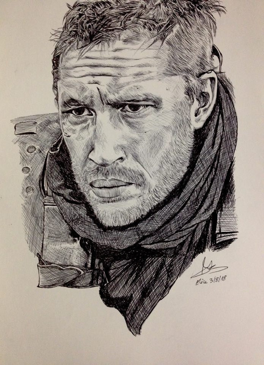 Tom Hardy, Mad Max original A4 Pen Portrait - Etsy