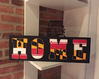 Maryland Flag HOME Sign - Etsy