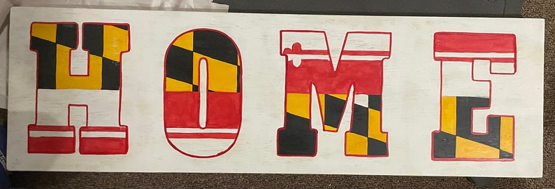 Maryland Flag HOME Sign - Etsy