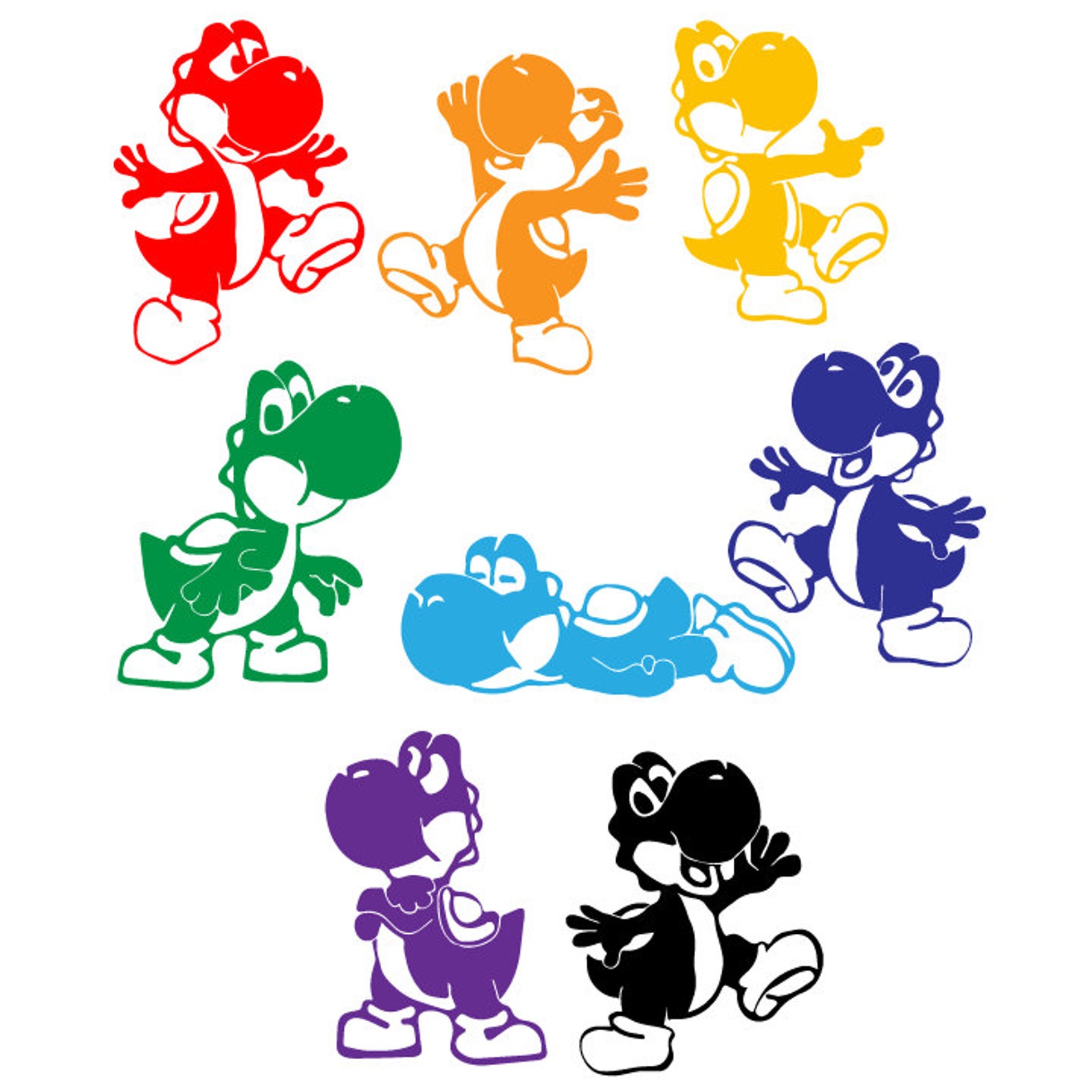 Yoshi colors series cute adorable nintendo yoshi family red | Etsy