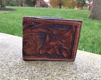 Custom / Personalized Hand-tooled Leather Wallet | Etsy