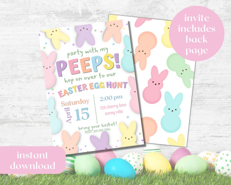 Instant Download Easter Egg Hunt Invitation Editable Easter Party ...
