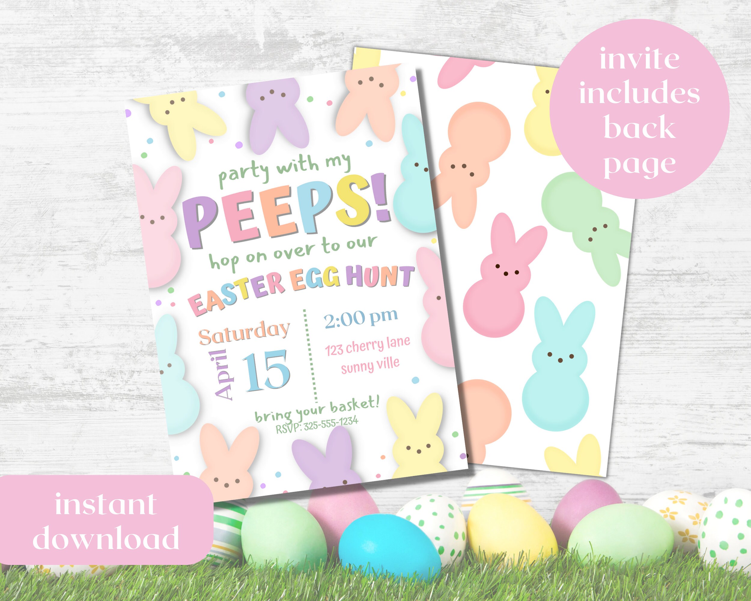 Instant Download Easter Egg Hunt Invitation Editable Easter Party ...
