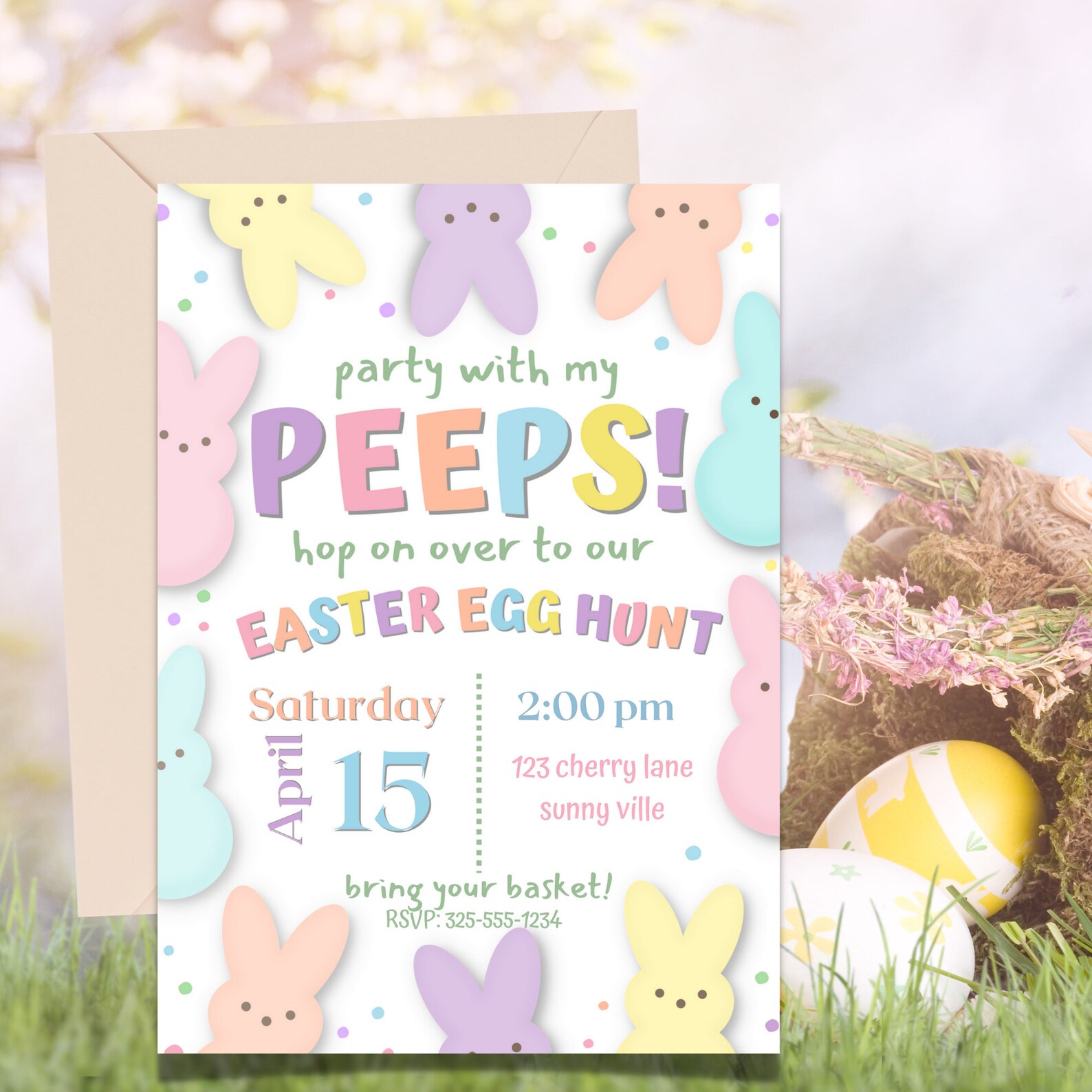 Instant Download Easter Egg Hunt Invitation Editable Easter Party ...