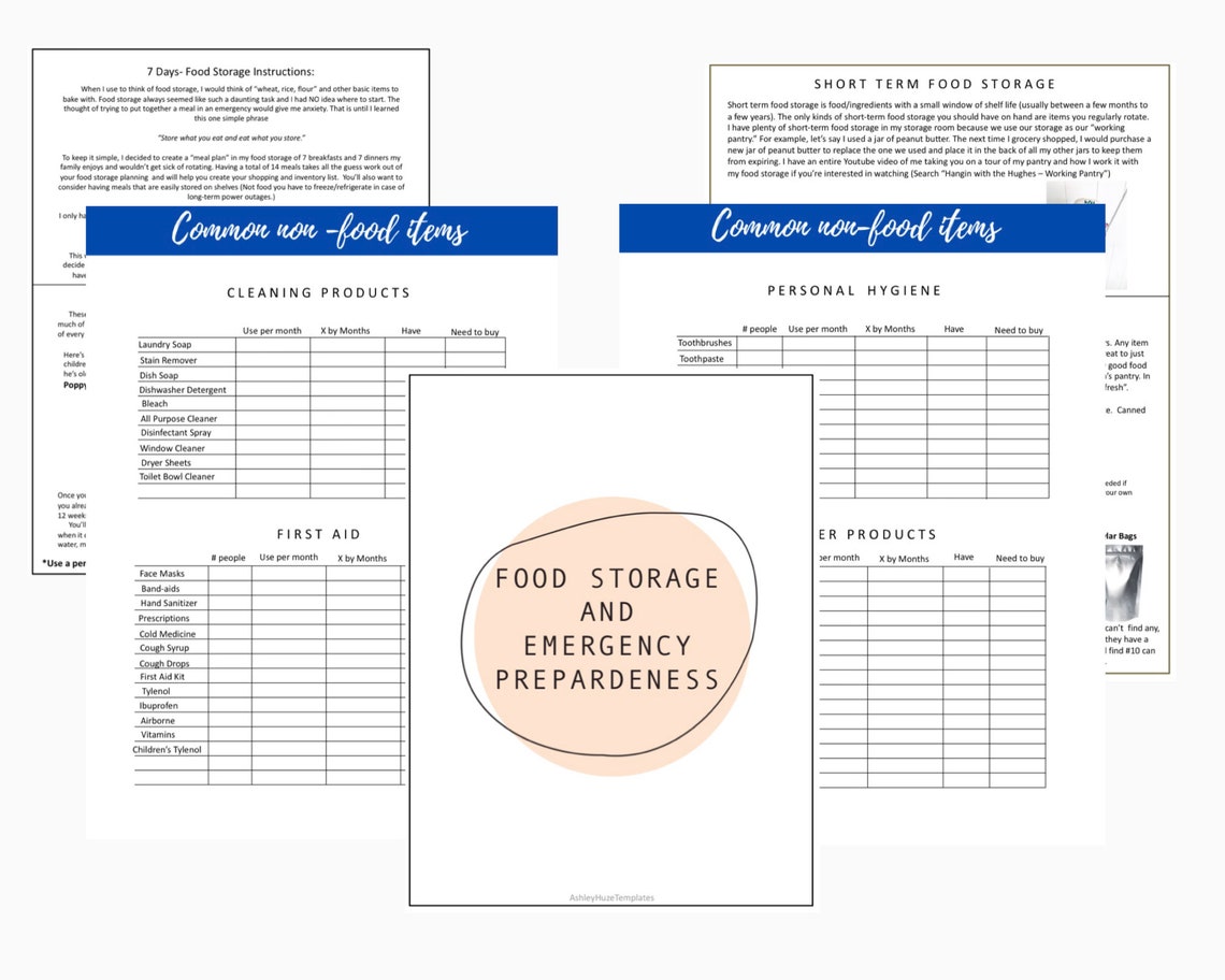 Food Storage & Emergency Preparedness Workbook - Etsy