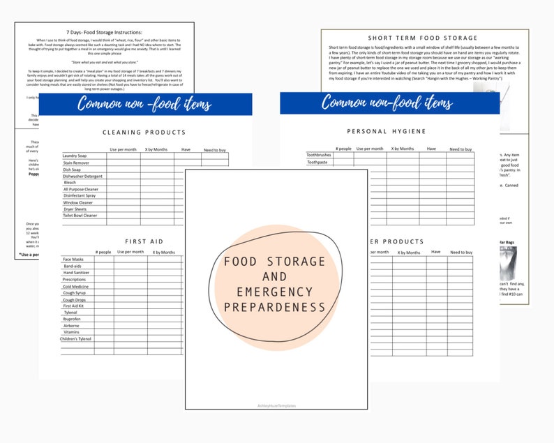 Food Storage & Emergency Preparedness Workbook - Etsy