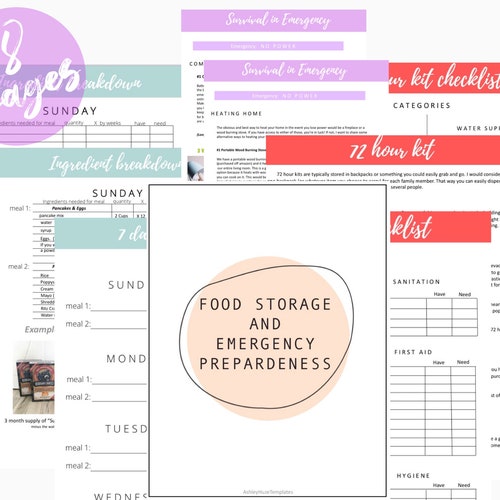 FOOD STORAGE Chart Emergency Preparedness Food Storage - Etsy