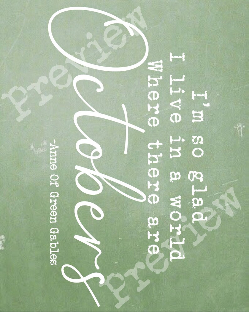 GREEN- I'm so Glad I Live in a World Where There Are Octobers -- Anne ...