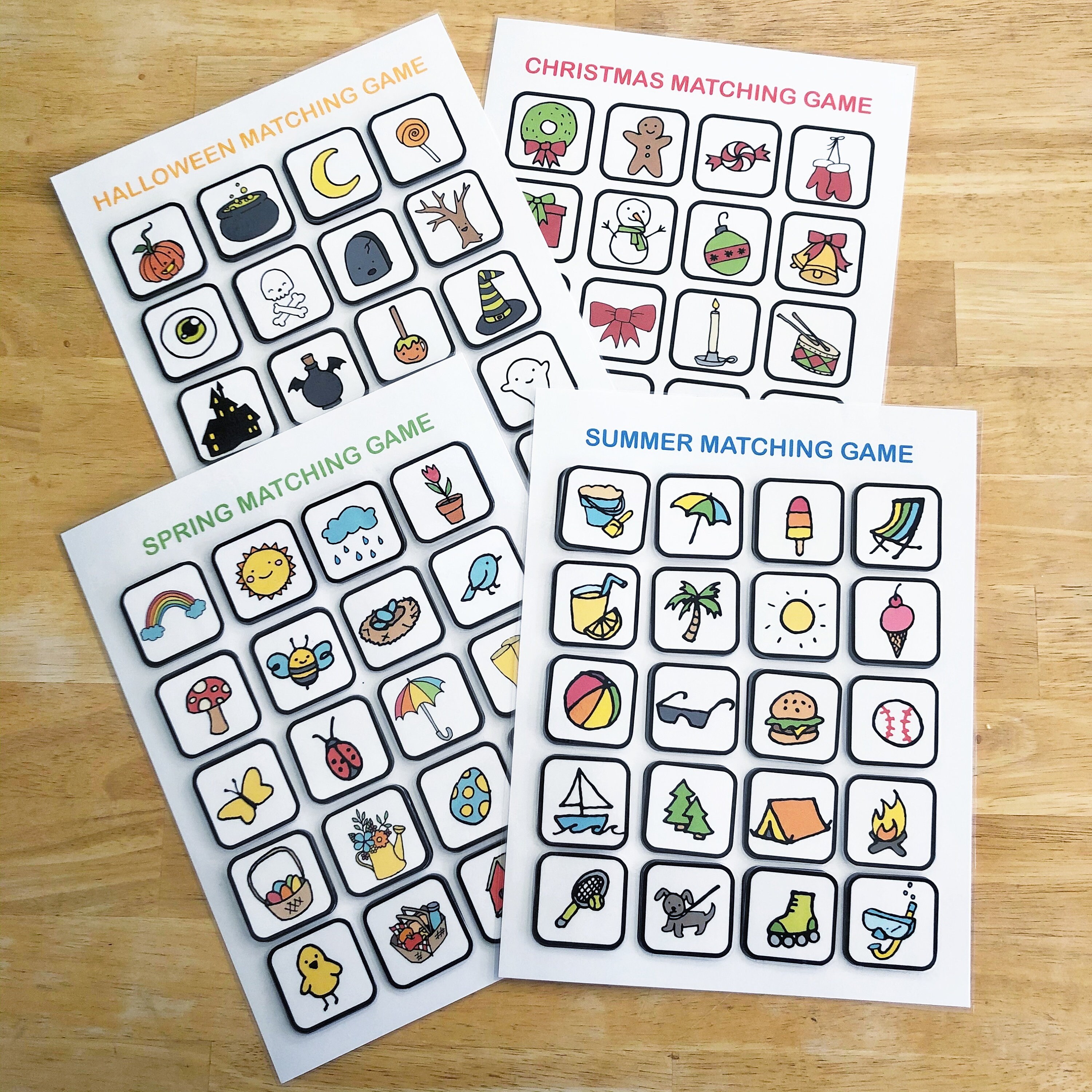Holiday Season Matching Games, Kids Printables, Preschool Games ...