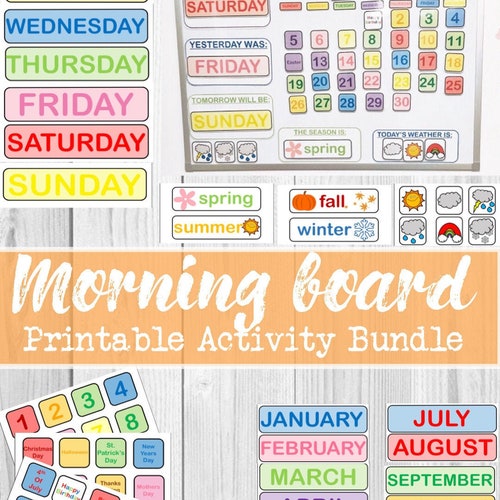 Morning Board Calendar Morning Board Activity Homeschool - Etsy