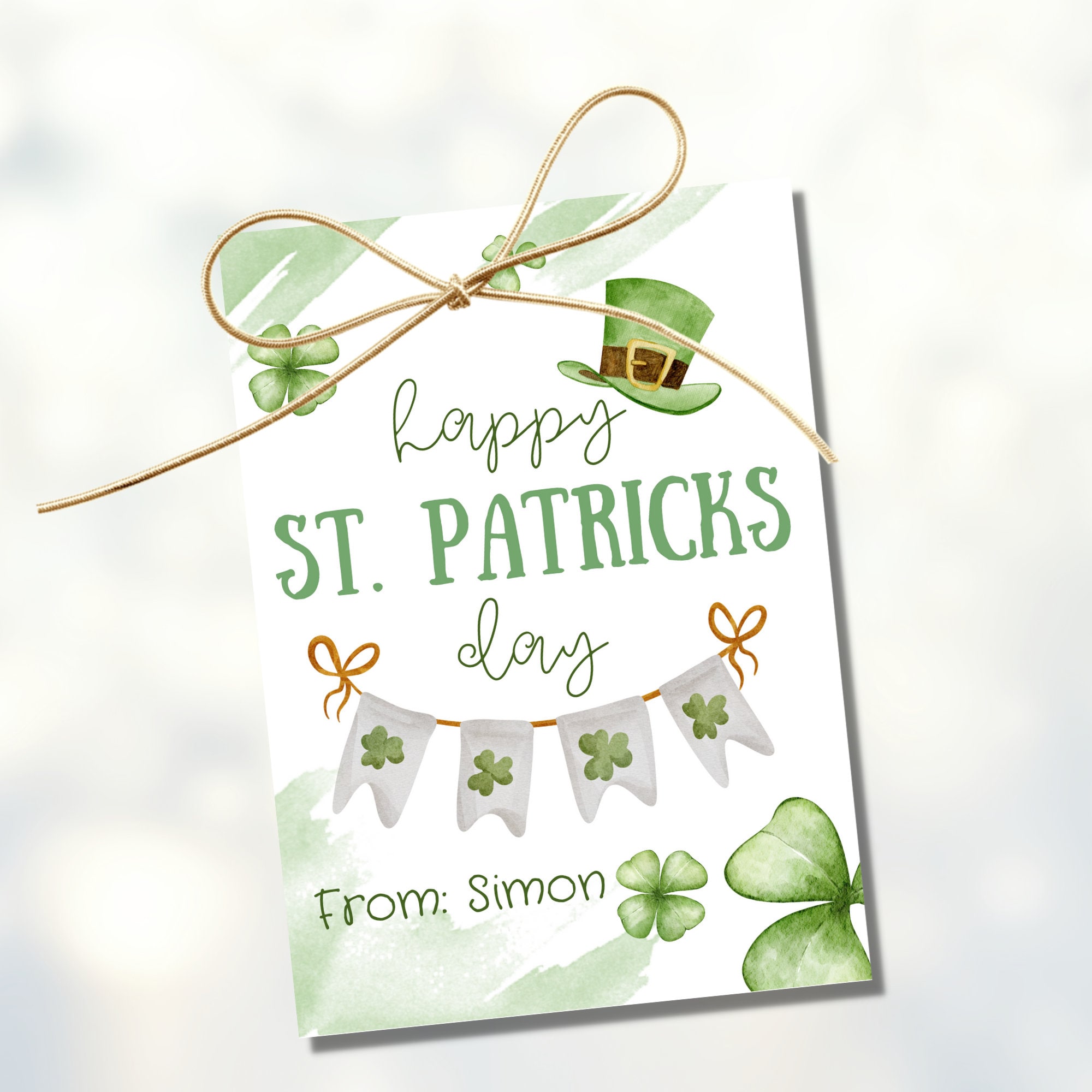Editable St. Patrick's Day Gift Tag, Happy St. Patrick's Day Tag, St ...