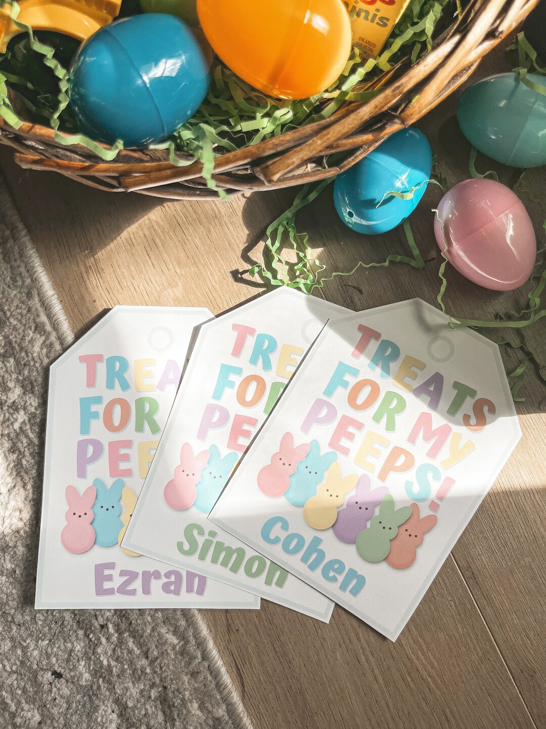 Easter Basket Name Tag, Peeps Name Tag for Easter, Treats for My Peeps ...