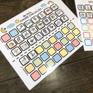 Chore Chart SET for Kids, Children's Routine Chart, Printable Daily ...