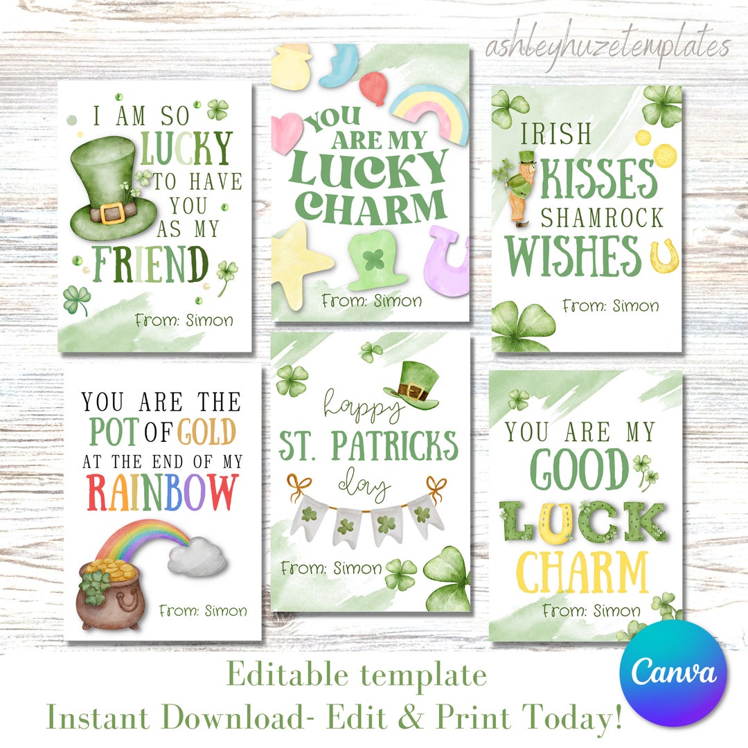 Editable St. Patrick's Day Gift Tag, Happy St. Patrick's Day Tag, St ...