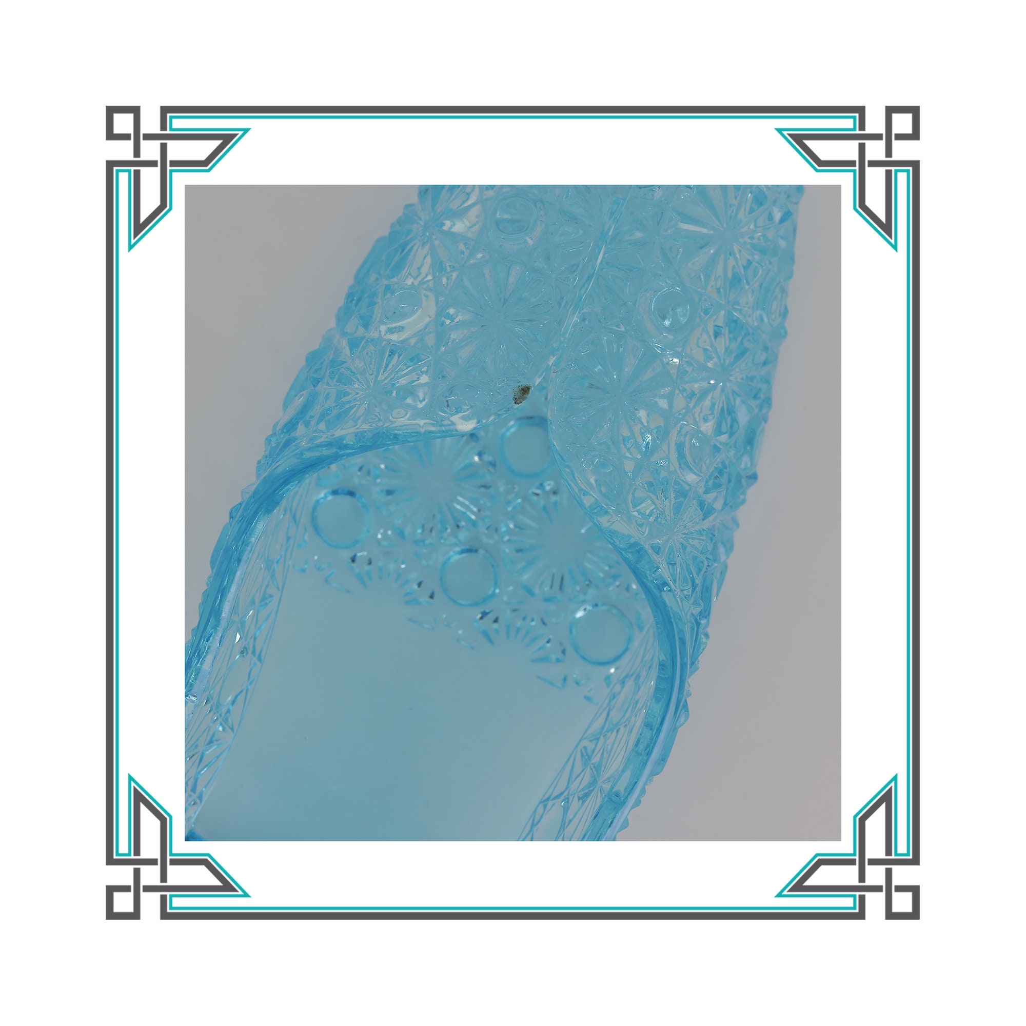 Antique BRYCE BROTHERS Cyan Daisy & Button Art Glass Slipper Shoe - Etsy