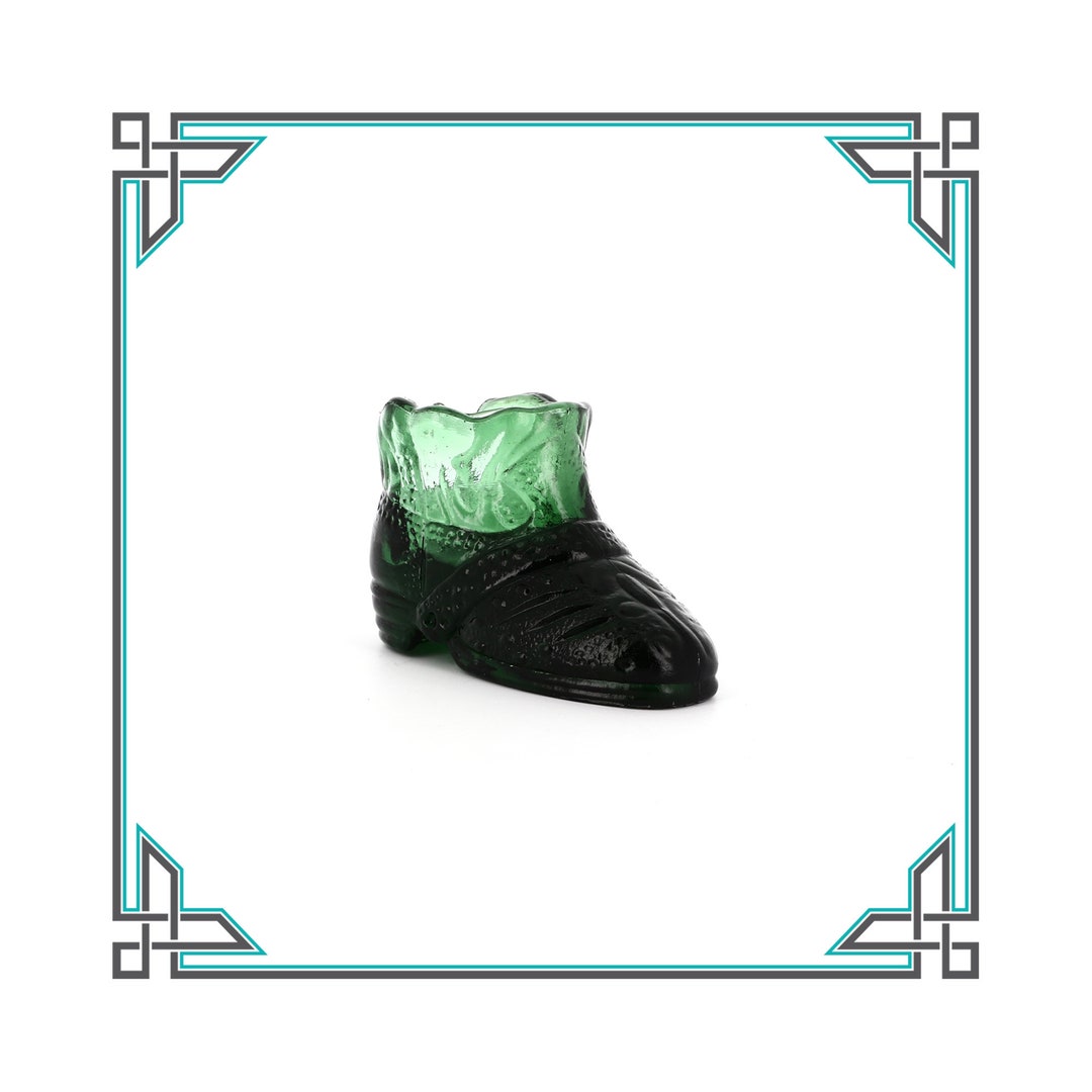 Green Glass Boot | Forest Green Glass Boot - Etsy