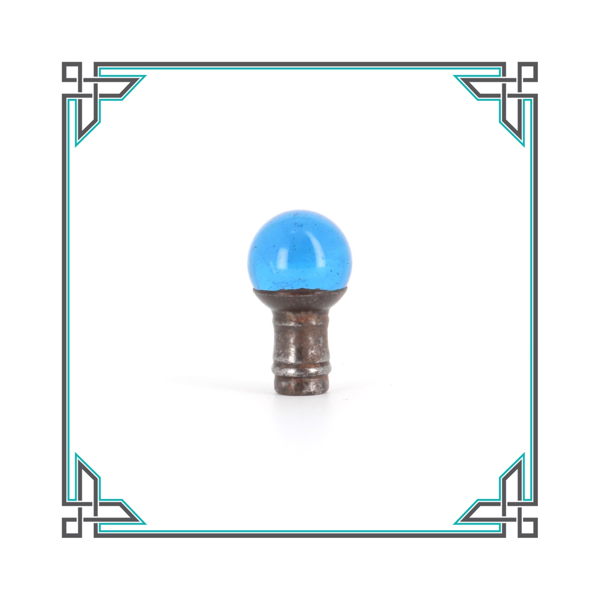 Vintage Cobalt Blue Glass Ball Lamp Finial Vintage Cobalt Glass Sphere ...