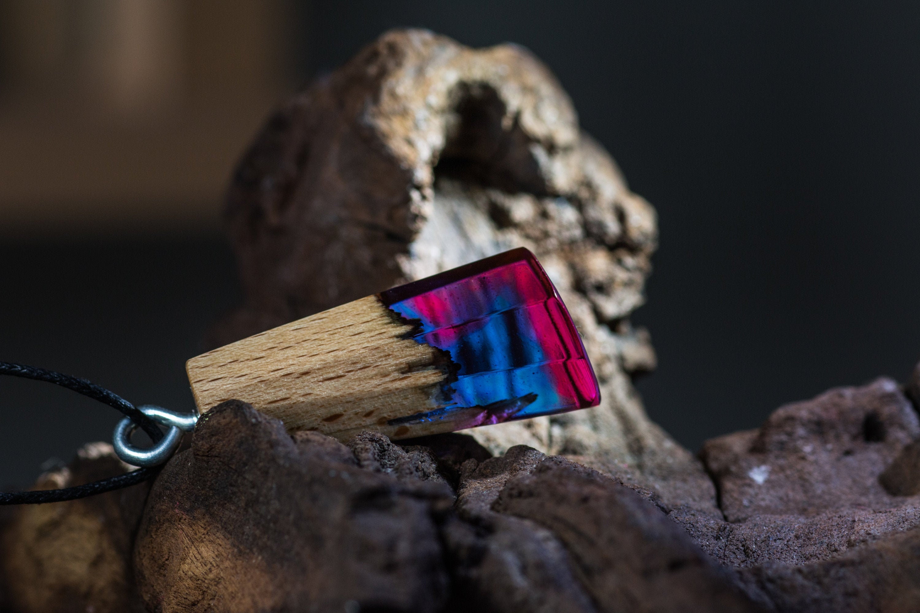 Purple Blue Pendant of Vortex, Necklace, Resin Necklace, - Etsy