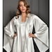 Maxi Ivory Bridal Robe Floor Length Wedding Kimono for Bride Long Satin ...