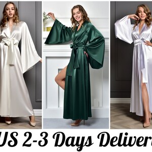 Maxi Ivory Bridal Robe Floor Length Wedding Kimono for Bride - Etsy