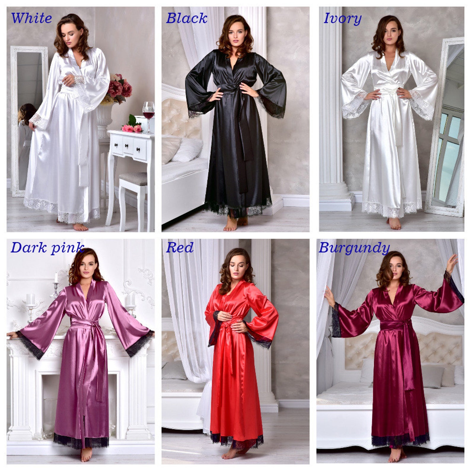 Weiße Lange Braut Gewand Hochzeit Kimono Gewand Lange Spitze Etsy