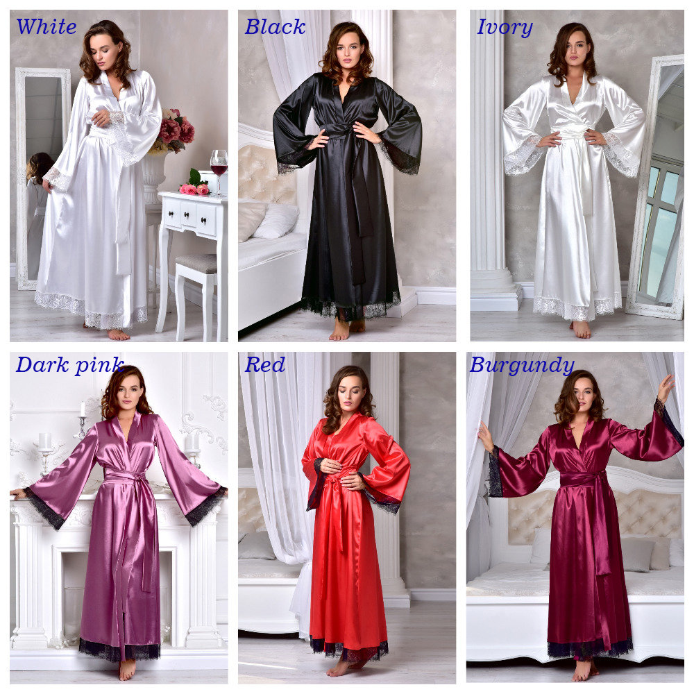 Weiße Lange Braut Gewand Hochzeit Kimono Gewand Lange Spitze Etsy
