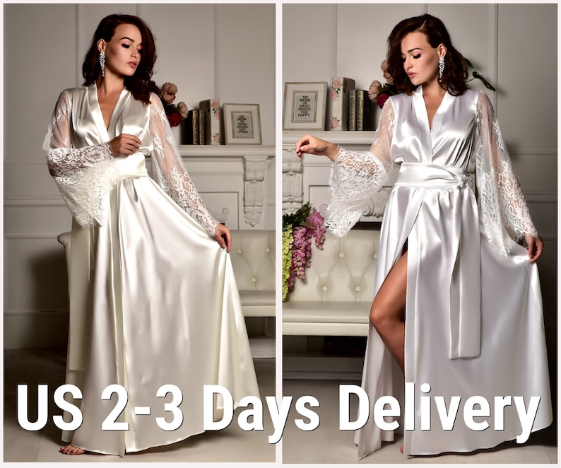 2-3 Days Delivery in US Long Bridal Robes Sizes From XS to | Etsy