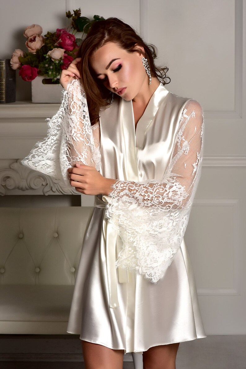 Light Ivory Peignoir Set Bridal Lingerie Wedding Night Bridal Etsy