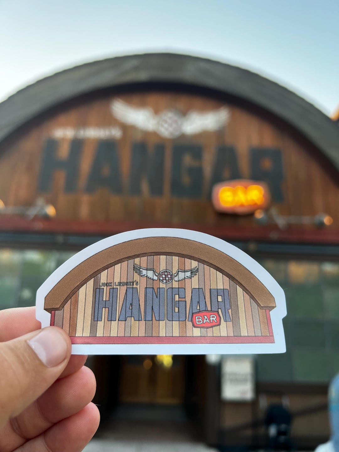 Hand Drawn Jock Lindsay's Hangar Bar Sticker - Etsy